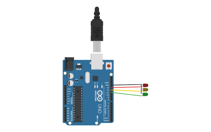 Circuit design Traffic Light Digital - Tinkercad
