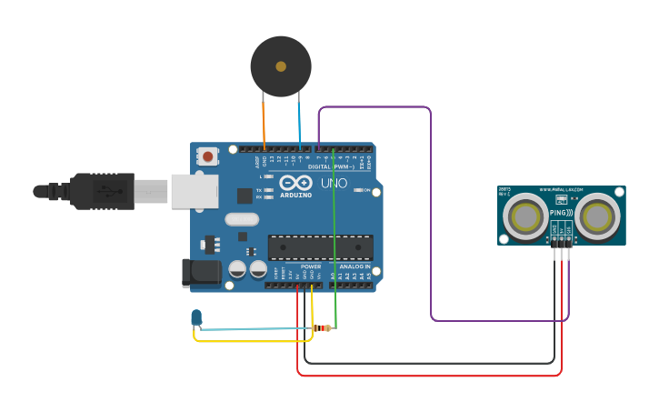 Circuit design Đo mực nước | Tinkercad