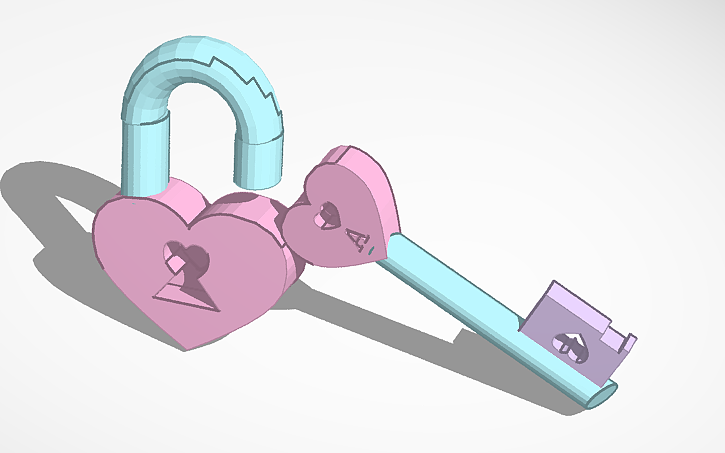 3D design Lock and Key- - Tinkercad
