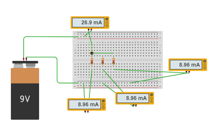 Circuit design Paralelo corriente - Tinkercad