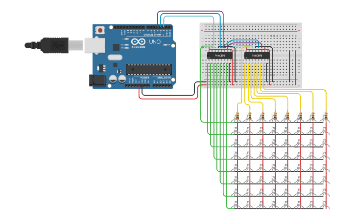 Circuit design 8x8 LED Matrix Public | Tinkercad
