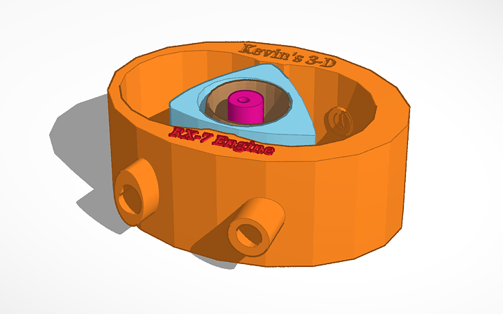 3D design Wankel Engine (Mazda RX-7 Rotary Engine) - Tinkercad