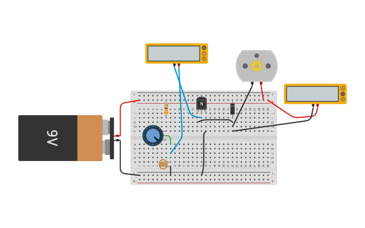 Circuit design transistor BJT | Tinkercad