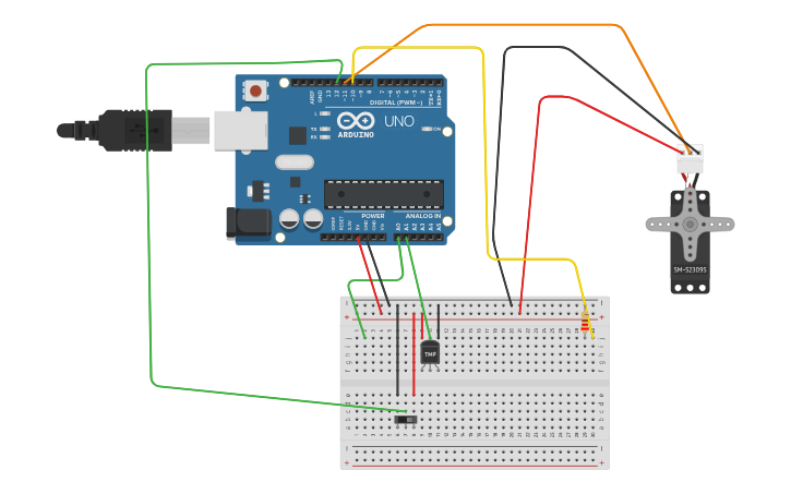 Circuit design Actuator_Servo motor - Tinkercad