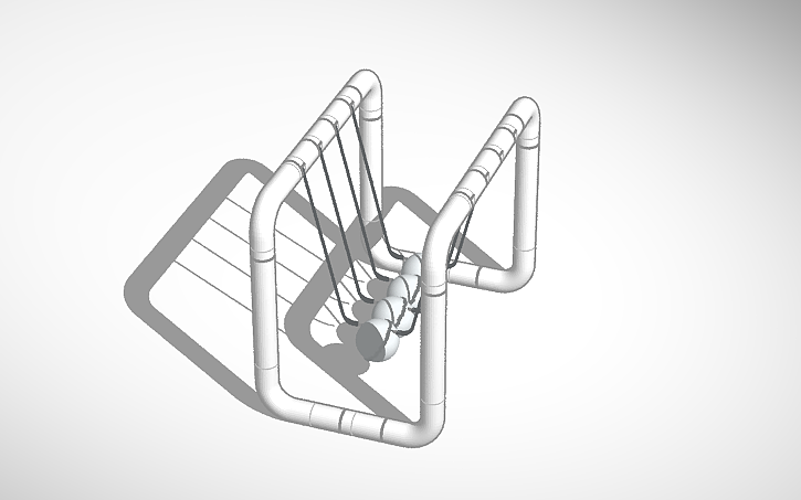 3D design fully-operational Newton's Cradle; Sim lab - Tinkercad