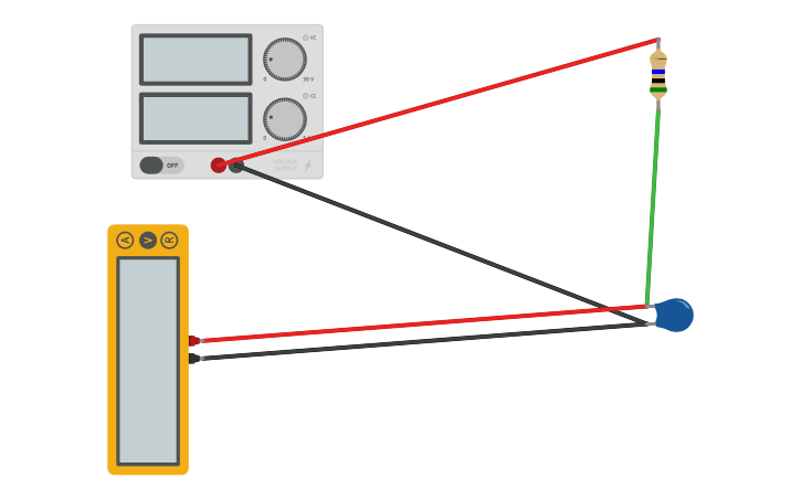 Circuit design capacitors and DC | Tinkercad