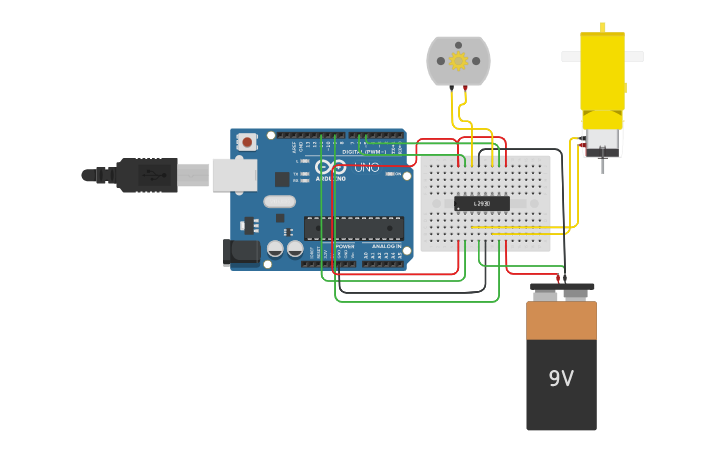 Circuit design L293D Motor Control | Tinkercad