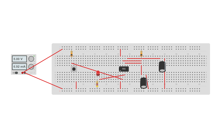Circuit design 555 timer - Tinkercad