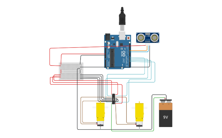 Circuit Design Copy Of Obstacle Avoidance Robot Tinkercad