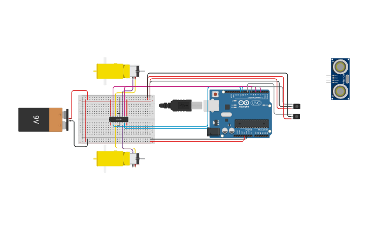Circuit design Carrinho seguidor de linha tinkercad - Tinkercad
