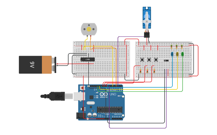 Circuit design Actuador Lineal - Tinkercad