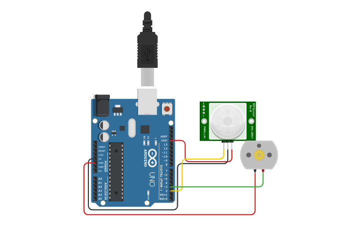 Circuit Design Sensor Pir Tinkercad
