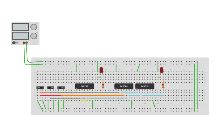 Circuit design full adder - Tinkercad