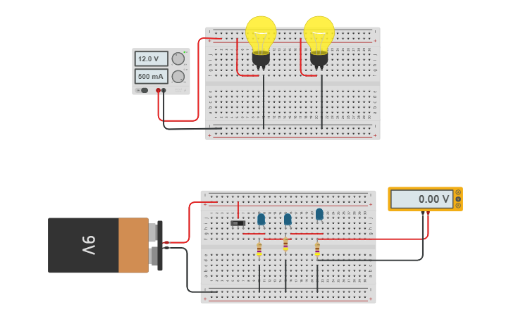 Circuit design Circuito en Paralelo - Tinkercad