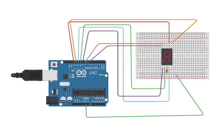 Circuit design 7 SEGMENTOS | Tinkercad