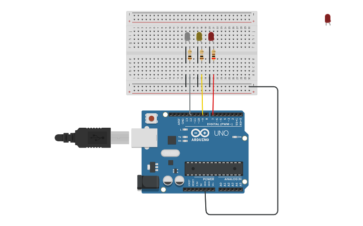 Circuit design LED Breadboard - Tinkercad
