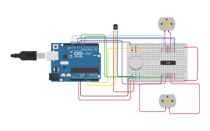 Circuit design Automatic Ventillation System - Tinkercad