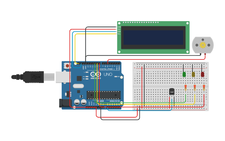 Circuit Design Dc Motor Control Using Tmp36 Temperature Sensor With