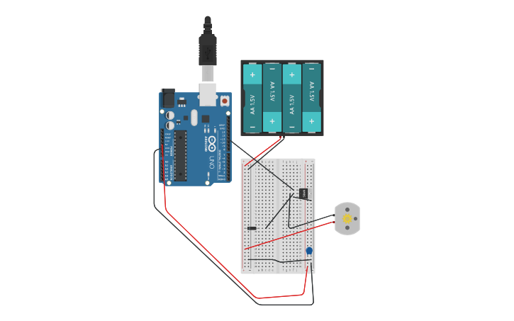 Circuit design motor - Tinkercad