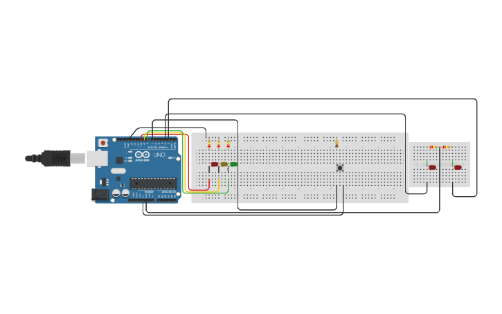 Circuit design ELD- Semáforo Arduíno 4bim | Tinkercad