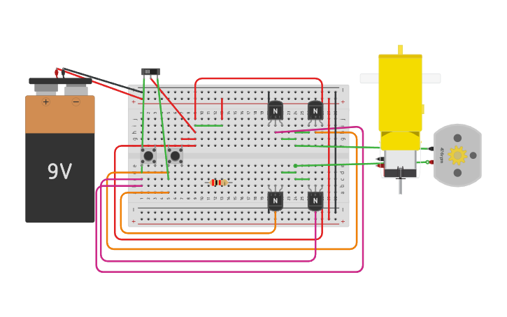 Circuit design Inversor de giro | Tinkercad