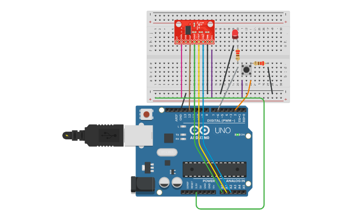 Circuit design Accelerometer - Tinkercad