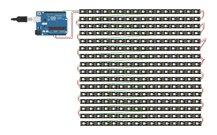 Circuit design NeoPixel Matriz RGB 16x16 - Tinkercad