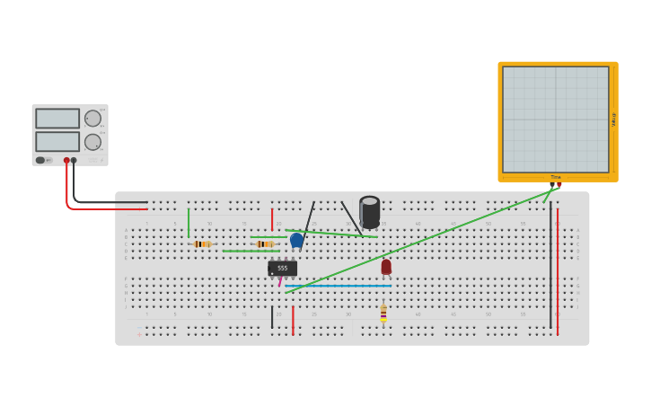 Circuit design generator using 555 - Tinkercad
