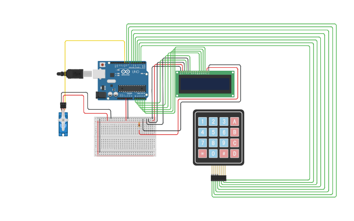 Circuit Design Password Door Lock Tinkercad