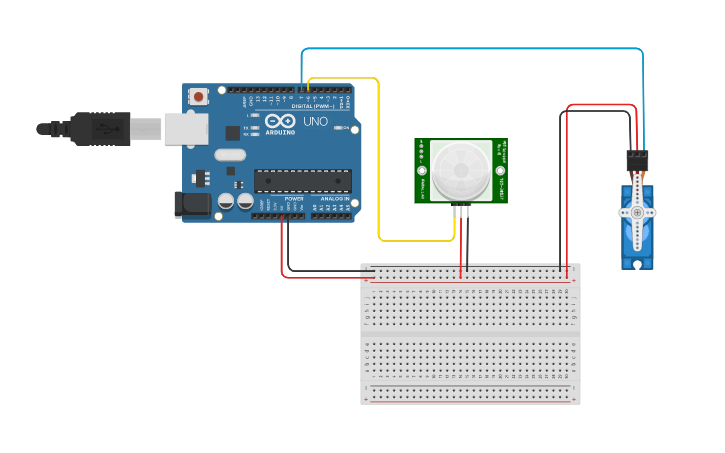 Circuit design Motion switch, light switch | Tinkercad