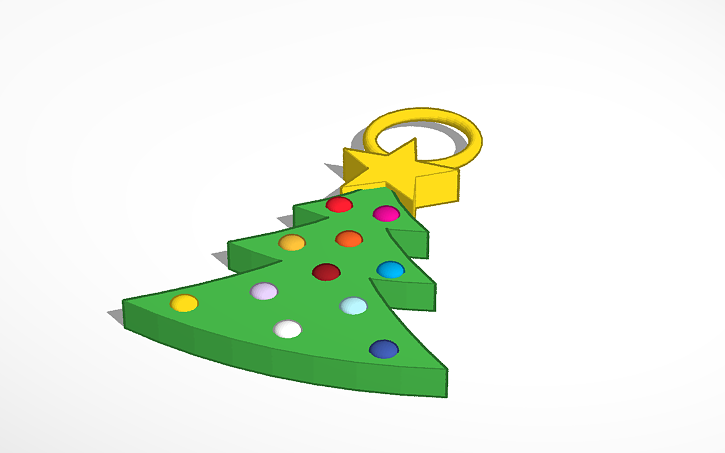 3D design Christmas Keychain - Tinkercad