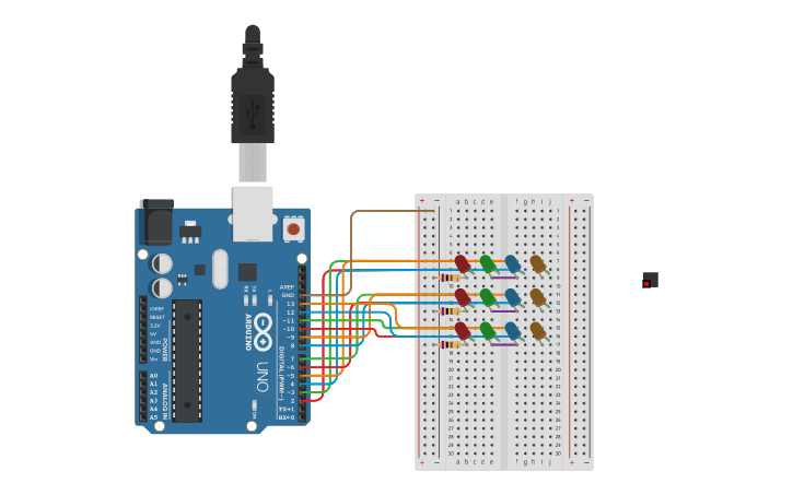 Circuit design Triangulo Rectangulo (Leds) - Tinkercad