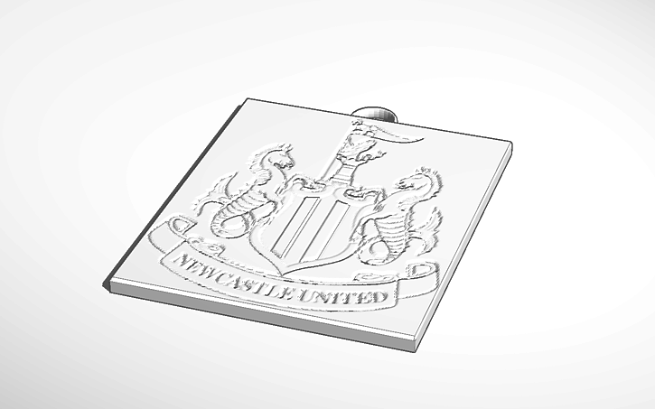 3D design Newcastle United Keychain (uncoloured) - Tinkercad