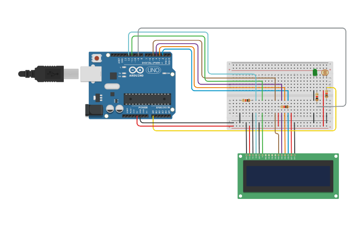 Circuit design /////////REQUIREMENT #:4 Light and Dark Sensor | Tinkercad