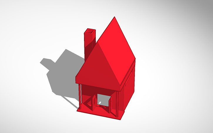 3D design house with a porch - Tinkercad