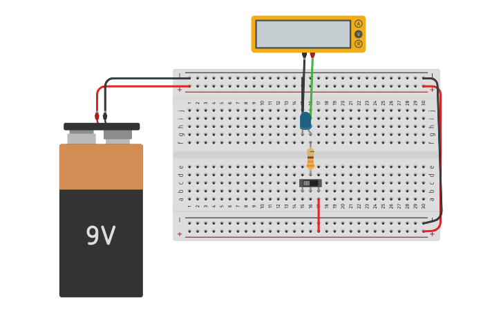 Circuit Design Voltmeter And Led Tinkercad