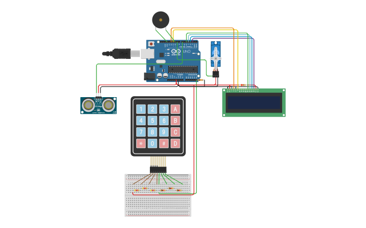 Circuit design workshop_keypad_door_lock_lcd - Tinkercad