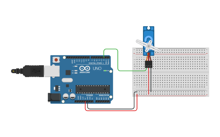 Circuit design Arduino: Servo Motor - Tinkercad