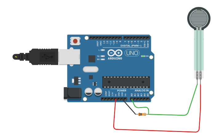Circuit design Force Sensor - Tinkercad