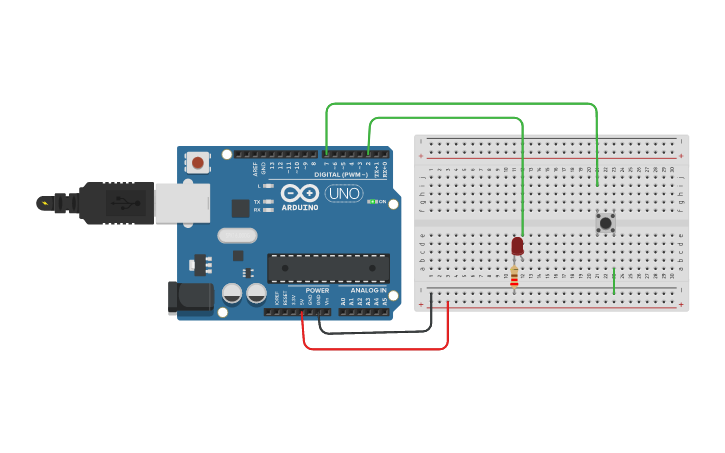 Circuit design INTERNAL Pull-UP Resistor | Tinkercad Circuit design INTERNAL Pull-UP Resistor | Tinkercad