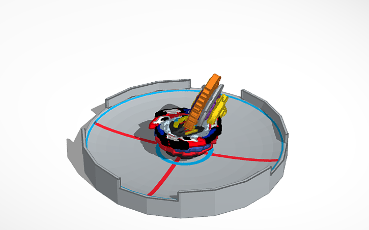 3D design beyblade burst QuadStrike episode 1 - Tinkercad