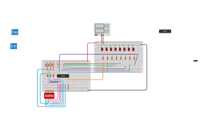 Circuit design M2 DE Job 17 74LS138 (1-of-8 octal decoder) - Tinkercad
