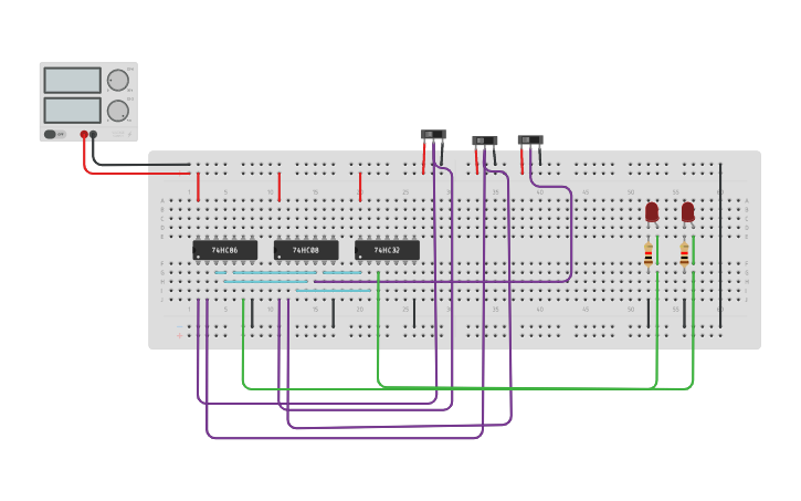 Circuit design Putinun IC74LS86/IC74LS08/IC74LS32 | Tinkercad