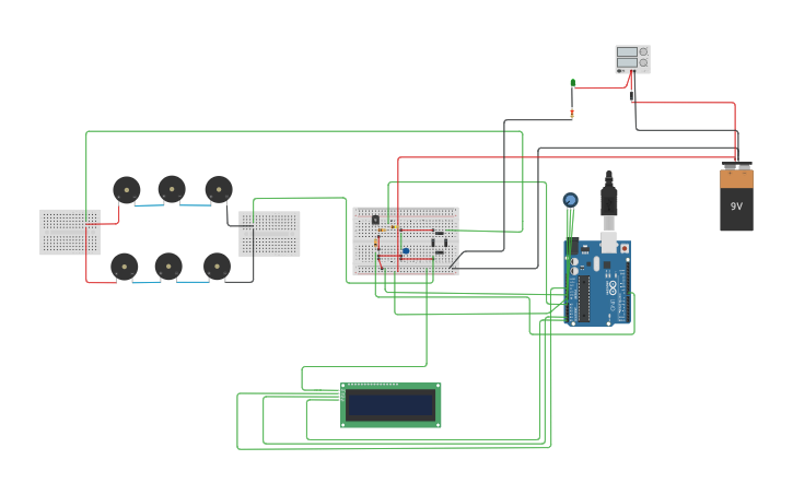 Circuit design electricity generation using footsteps - Tinkercad