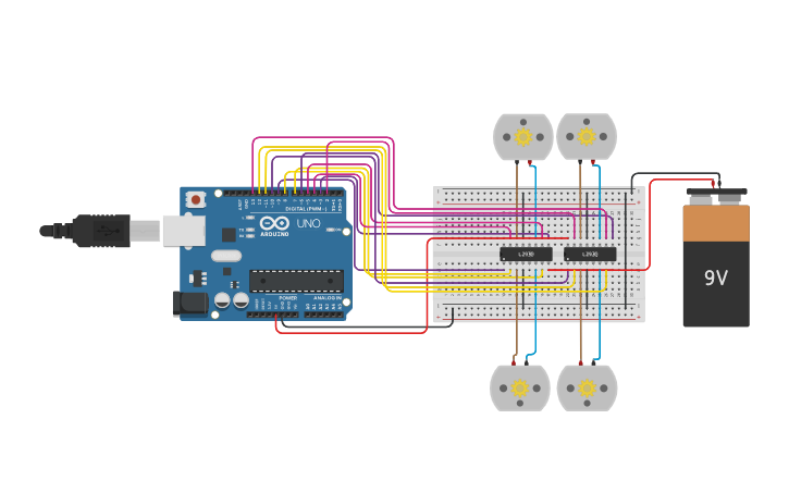 Circuit design DC Motor Control part 2 - Tinkercad