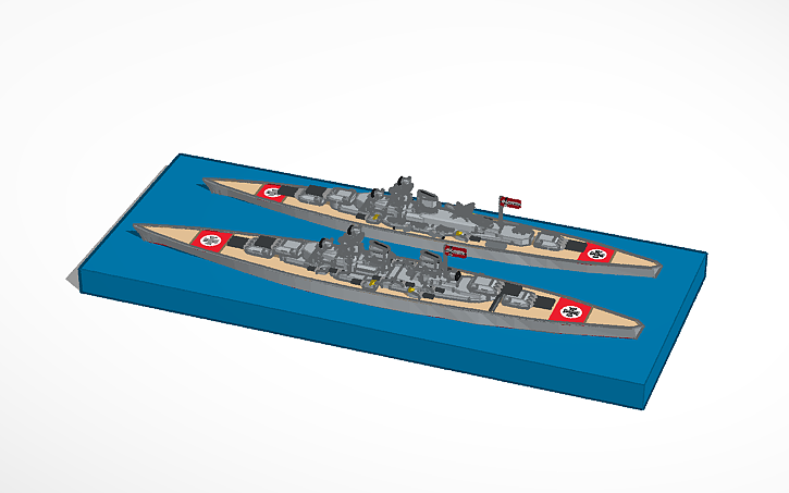 3D design German Battleships KMS Scharnhorst and KMS Großer Kurfürst ...