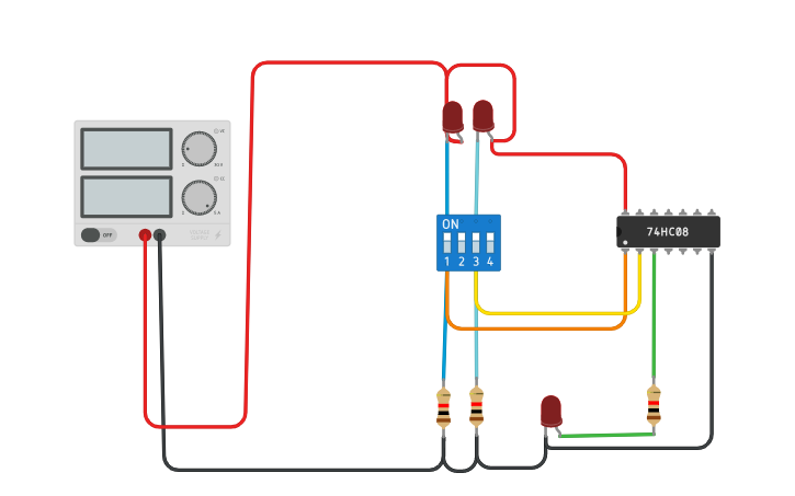 Circuit design AND - Tinkercad