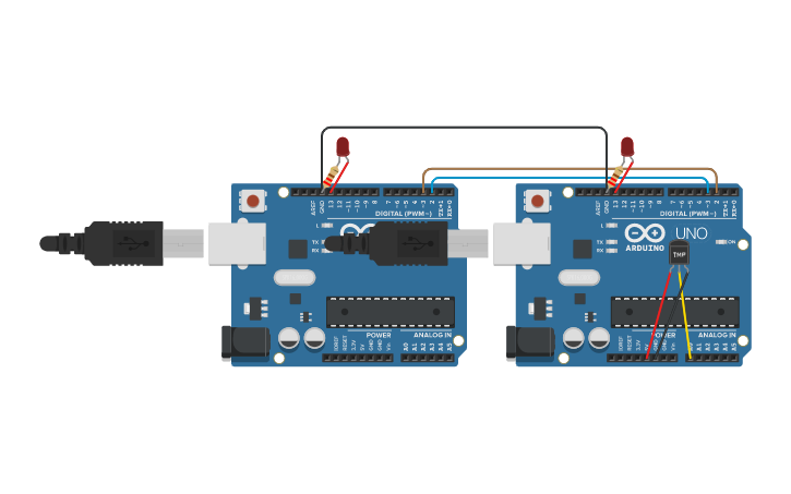 Circuit Design Comunicação Serial Entre Arduinos Tinkercad