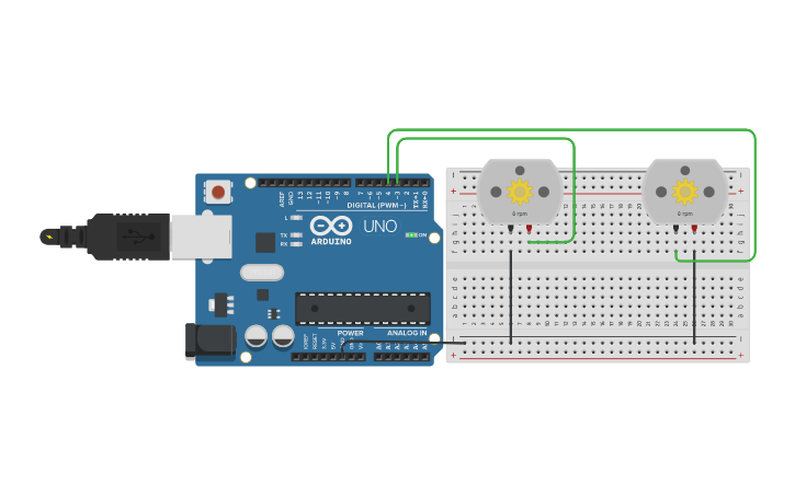 Circuit Design Dc Motor Controlling Using Arduino Tinkercad