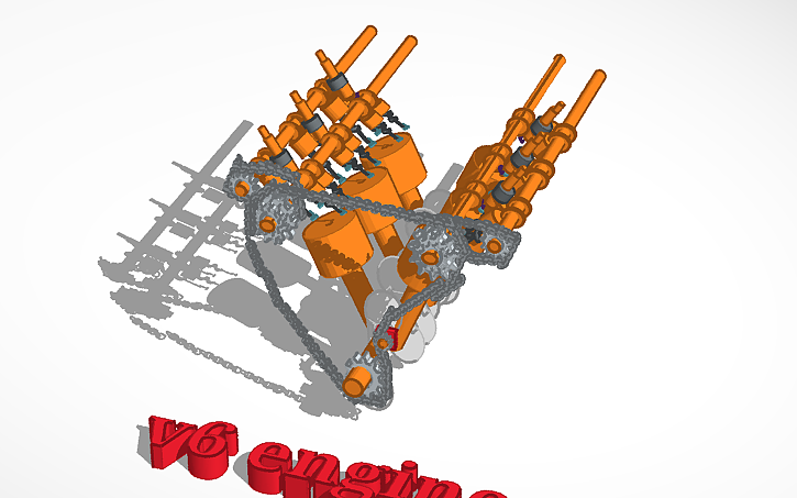 3D design v6 engine - Tinkercad